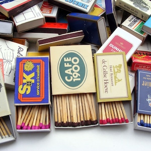 25 Vintage Matchboxes, Vintage Matches, Matches in Box, Matchbooks ...