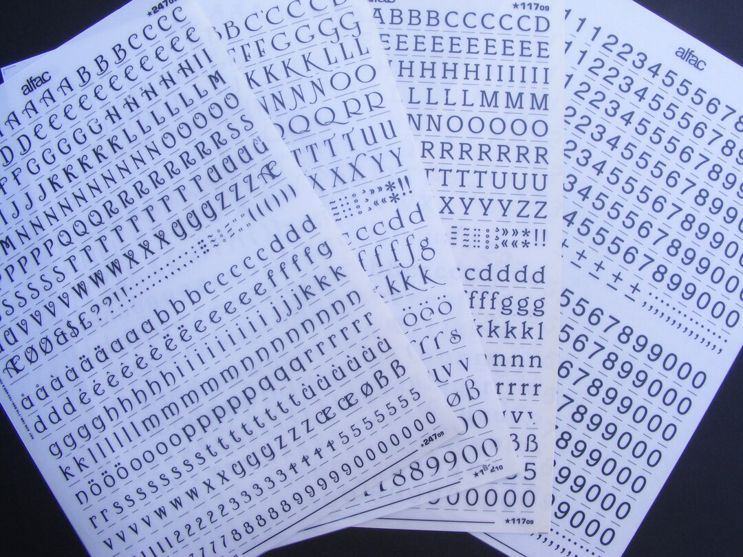 4 Decadry Dry Transfer Letters, Instant Lettering, Letter Font Rub on ...