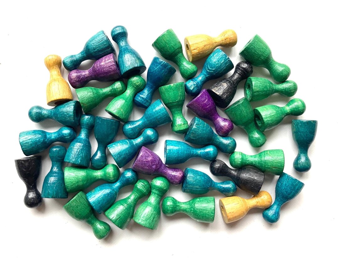 40 Vintage Pawns, Wooden Pawns, Bulk Board Game Pieces, Wooden Pieces ...