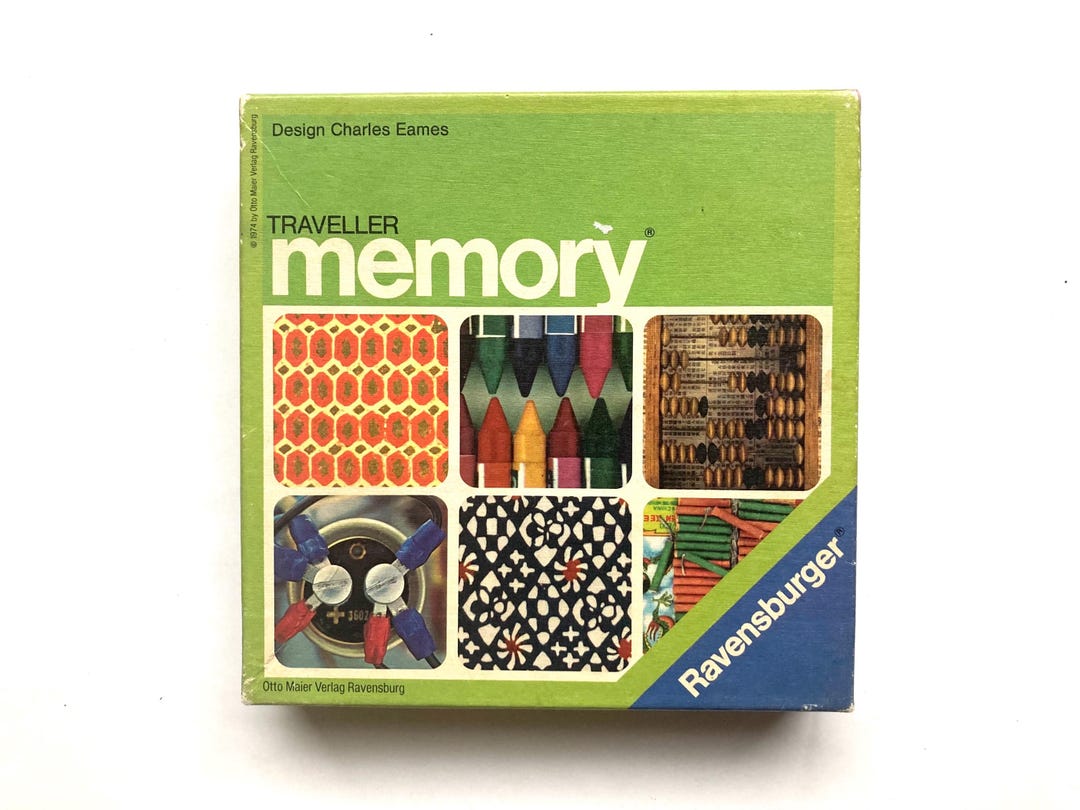 Vintage Traveller Memory Game Designed by Charles Eames, Complete Original Ravensburger Card ...
