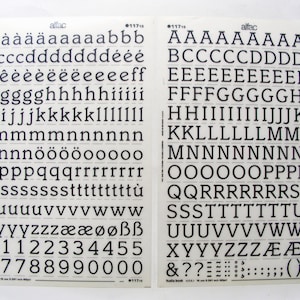 2 Large Vintage Letraset Instant Lettering Sheets, Rub on Transfers ...