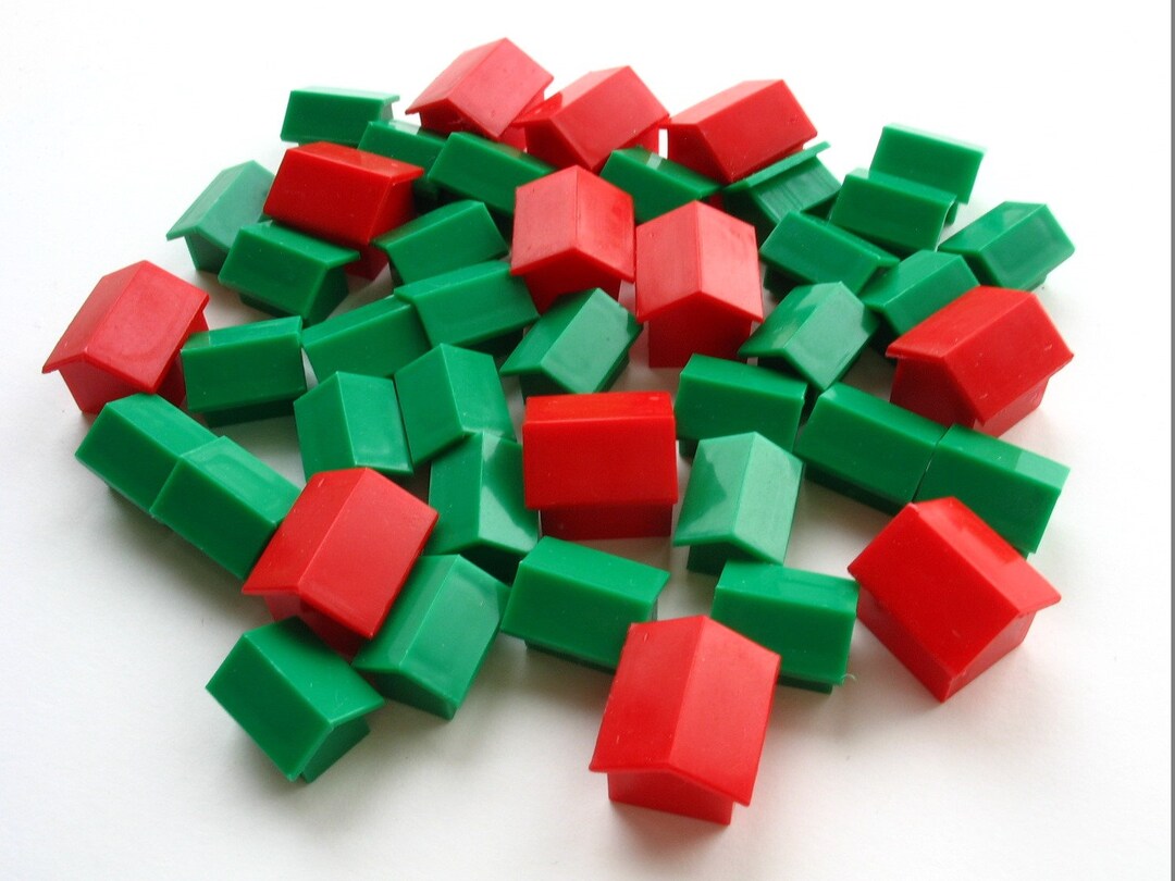 45 Monopoly Houses, Plastic Monopoly Game Pieces From a Dutch Monopoly ...