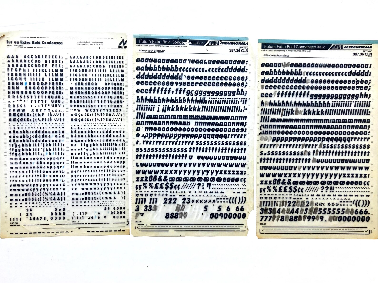 25 Dry Transfer Sheets, Mecanorma Letter and Number Rub On, Letratone ...