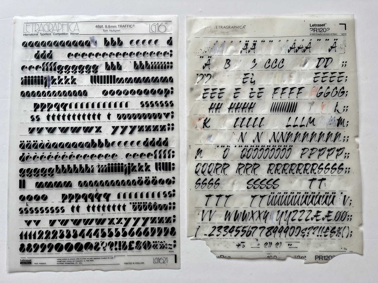 20 Letraset Dry Transfer Sheets, Vintage Used Letter and Number Rub on ...