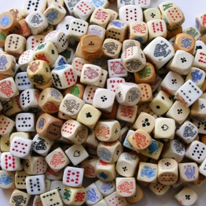 10 Vintage Poker Dice, Mix Poker Game Dice, Bulk Dice Mix, Board Game ...