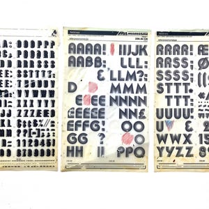 25 Dry Transfer Sheets, Mecanorma Letter and Number Rub On, Letratone ...