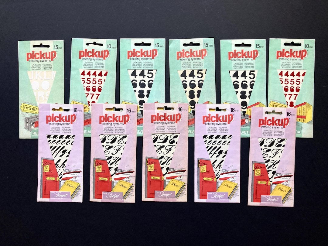 11 Vintage Letter Sticker Sheets, Pickup Lettering System, Self ...