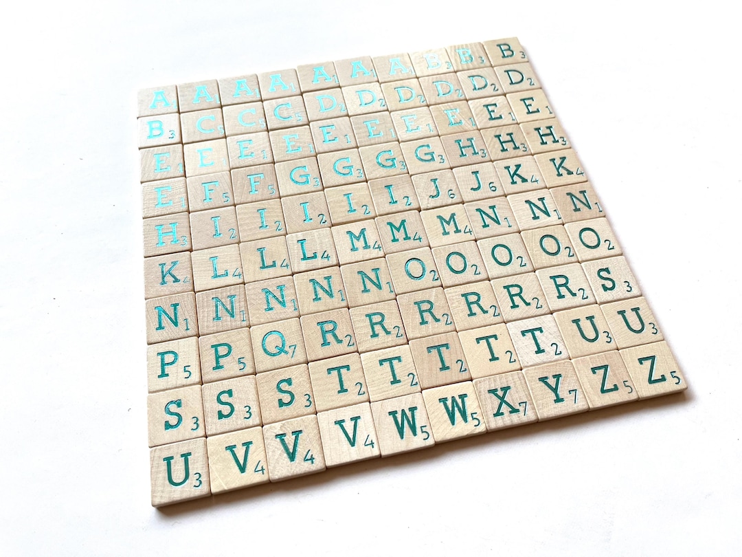 100 Metallic Green Scrabble Letters, Wooden Scrabble Tiles, Game ...