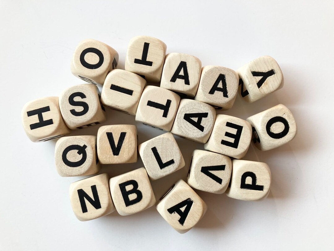 16 Vintage Boggle Dice, Letter Dice, Dice With Green Letters, Game Pieces, Boggle Replacement ...