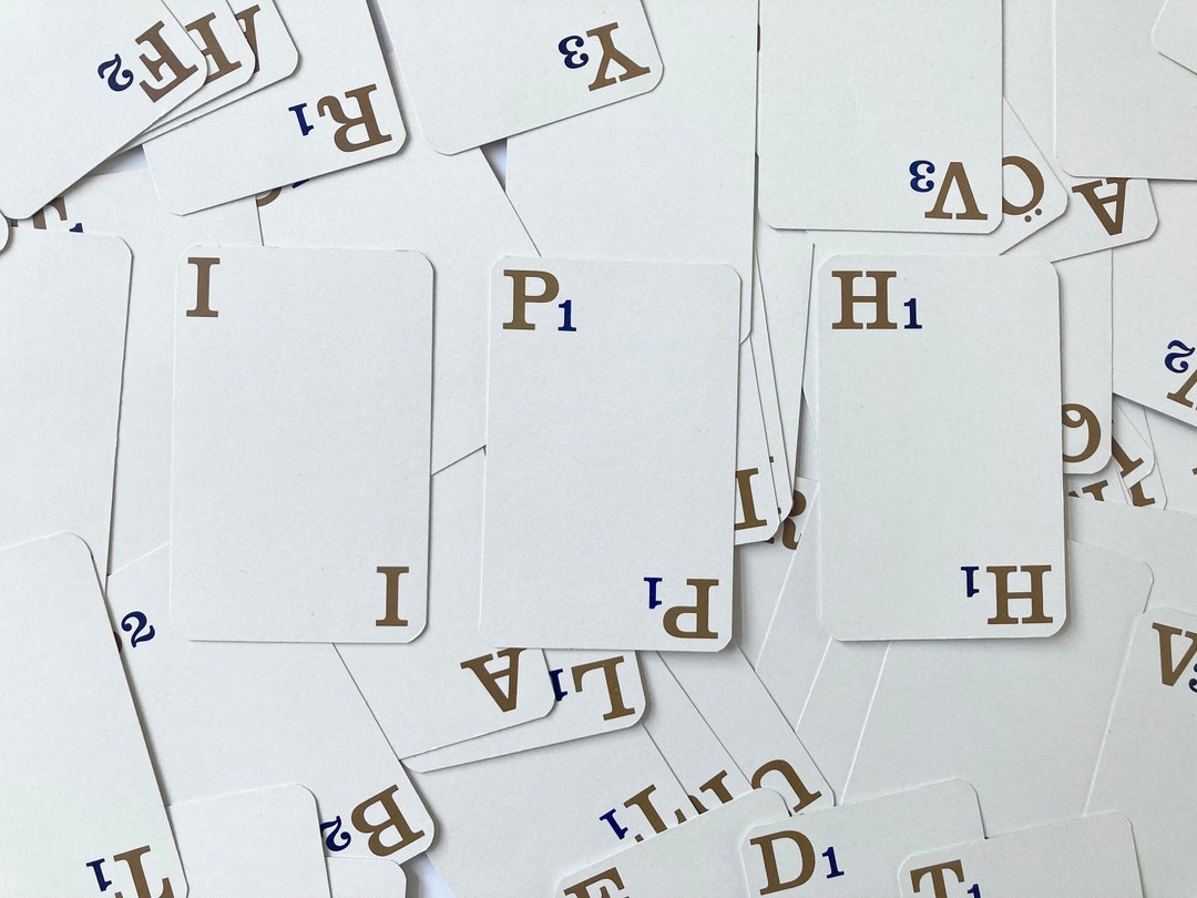 100 Vintage Card Game Letters, Lexicon Playing Cards, Alphabet Cards ...