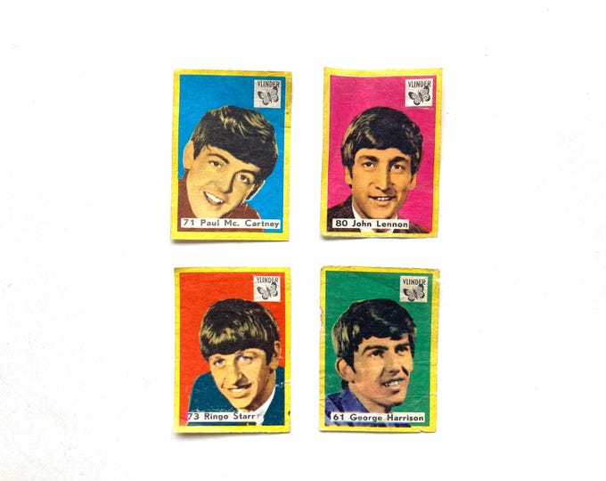 4 Vintage Beatles Matchbox Labels, Vintage 60s Prints, Beatles Match ...