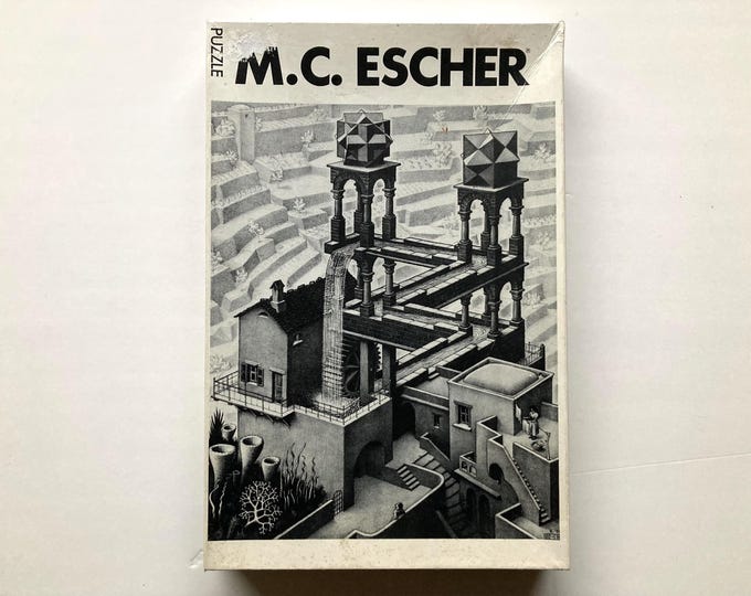Vintage Escher Puzzle, Relativity, Complete 1970s Black and White ...