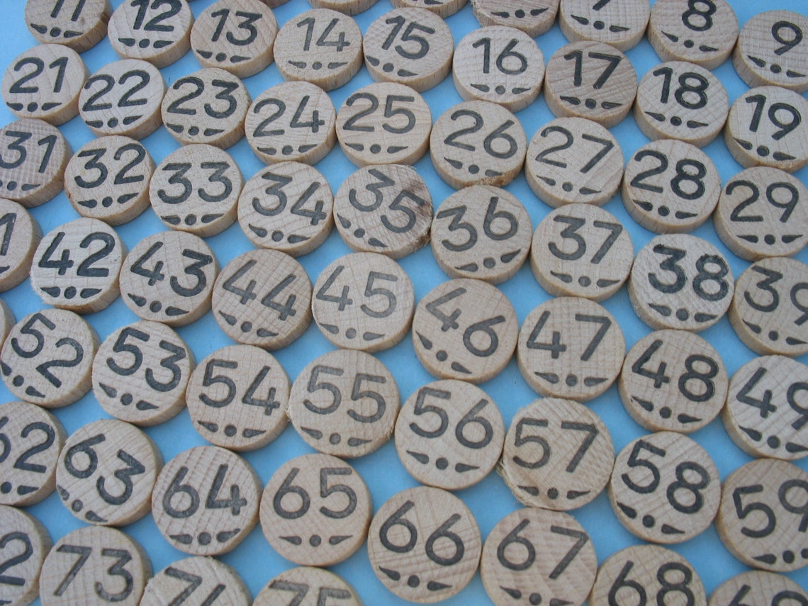 75 Vintage Wooden Bingo Numbers Lotto Tiles Tombola Game - Etsy