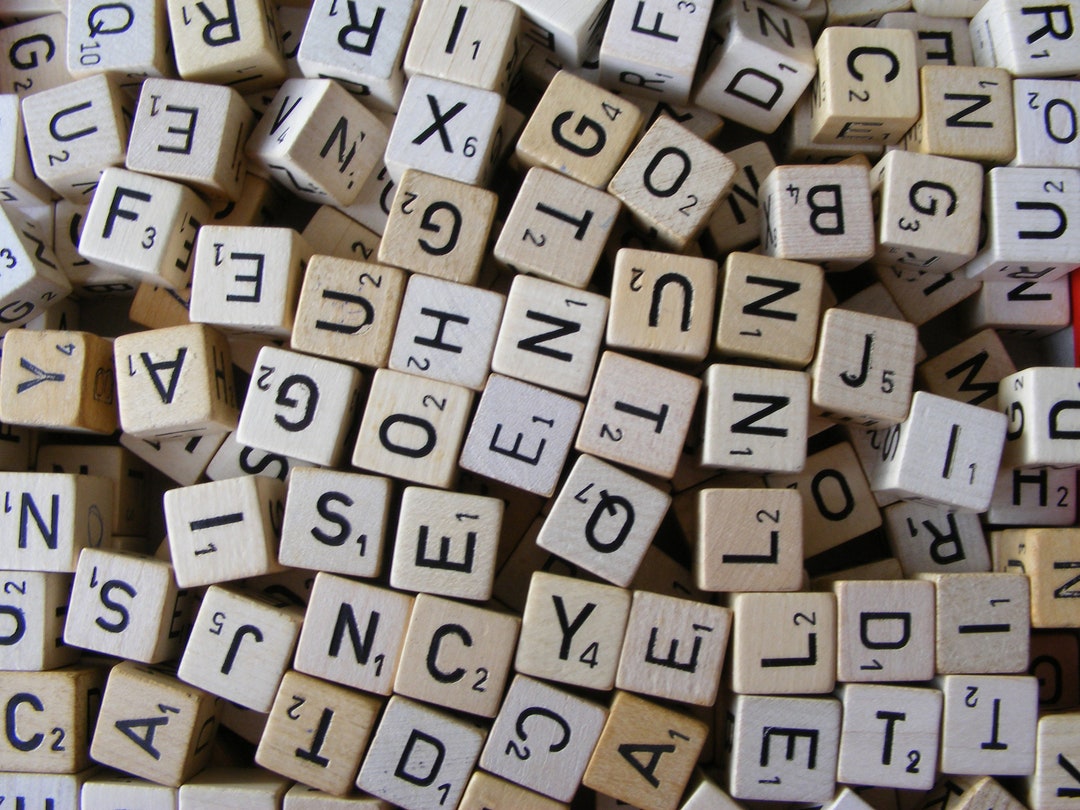 25 Letter Dice, Wooden Word Game Pieces, Vintage Dice, Wooden Cubes ...