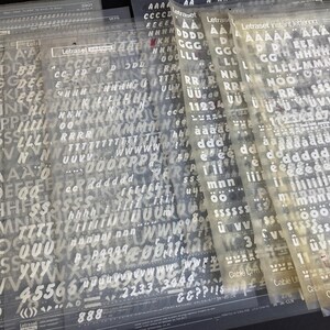 10 White Dry Transfer Sheets Helvetica, Mecanorma Rub on Letters ...