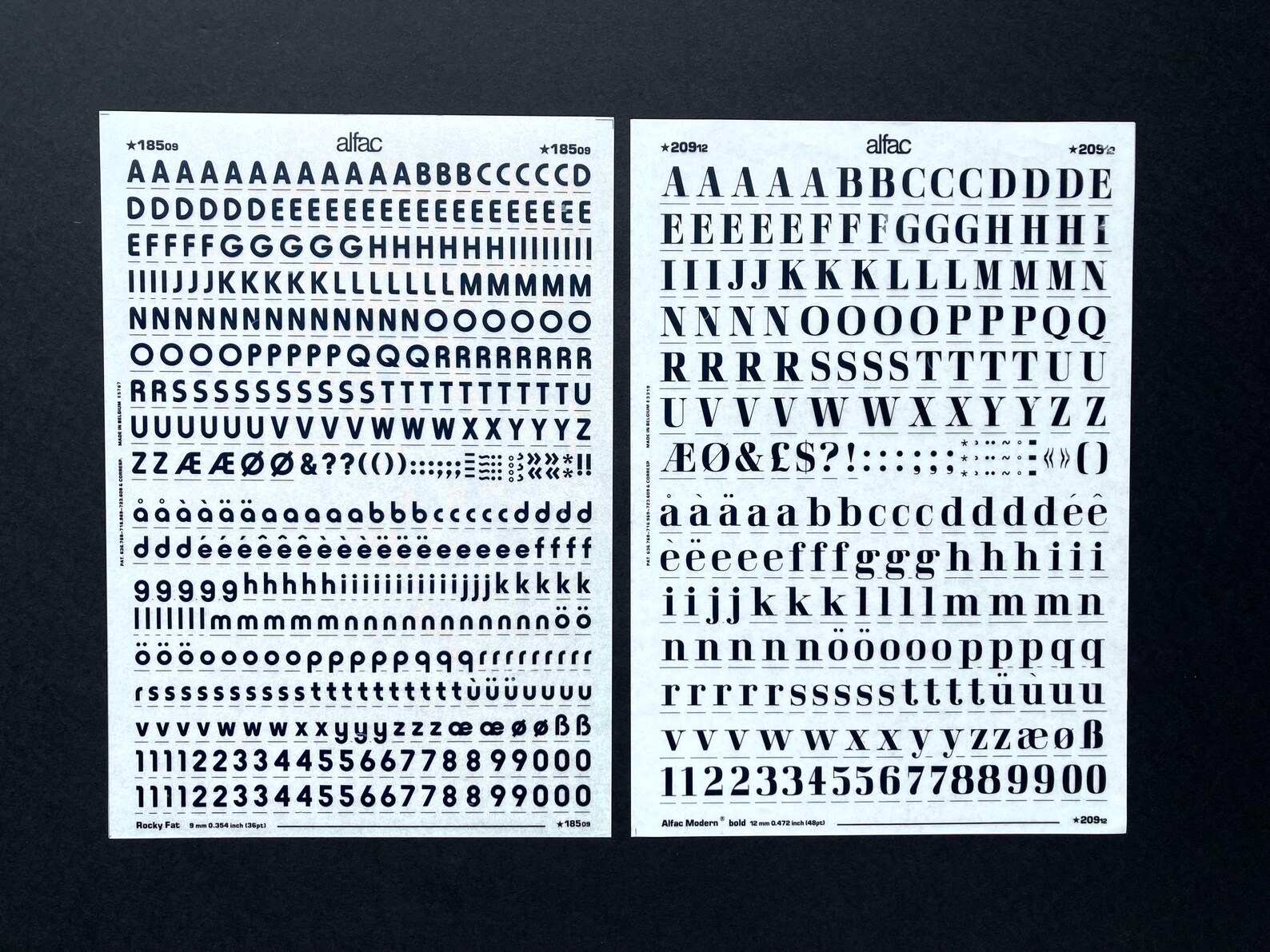 4 Dry Transfer Letters Alfac, Letraset Instant Lettering, Letter Font ...