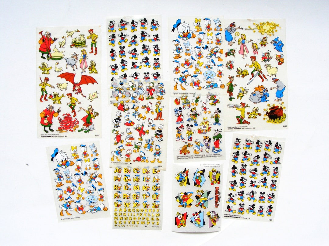 10 Vintage Disney Dry Transfers Rub on Sheets Decals Mickey - Etsy