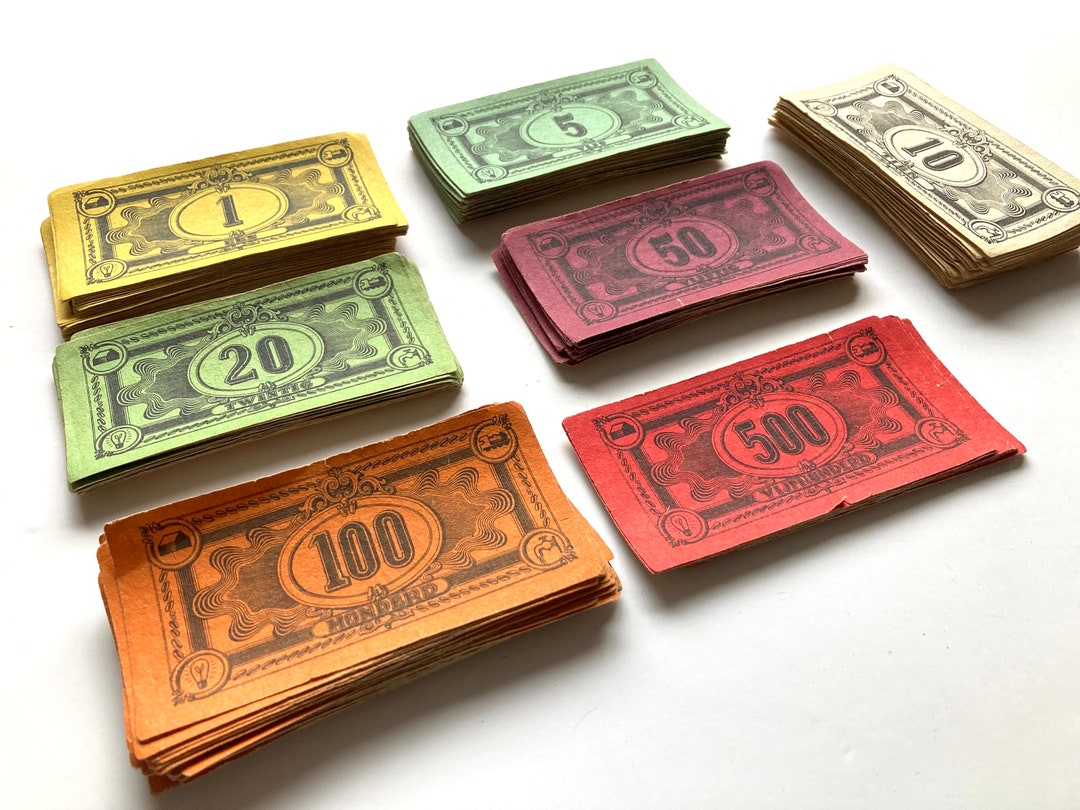Vintage Monopoly Game Money, Play Money, Pieces From an Old Dutch ...