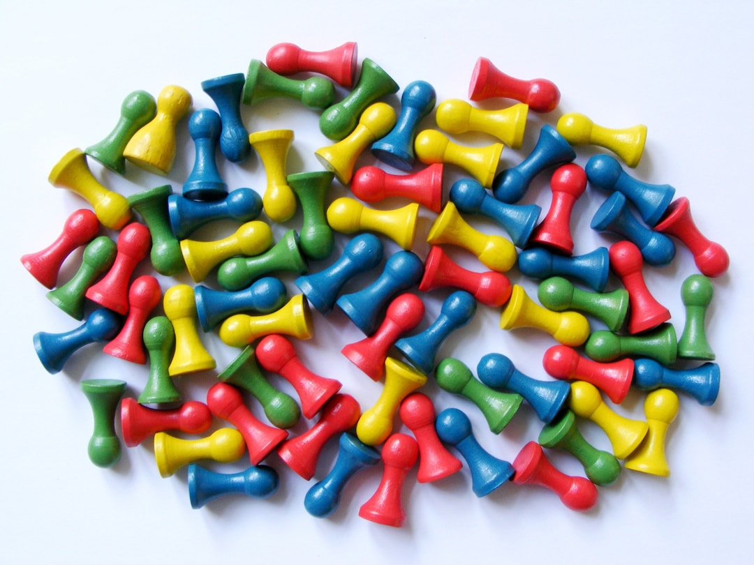 60 Vintage Pawns, Large Pawns, Wooden Board Game Pieces, Wooden Pieces ...