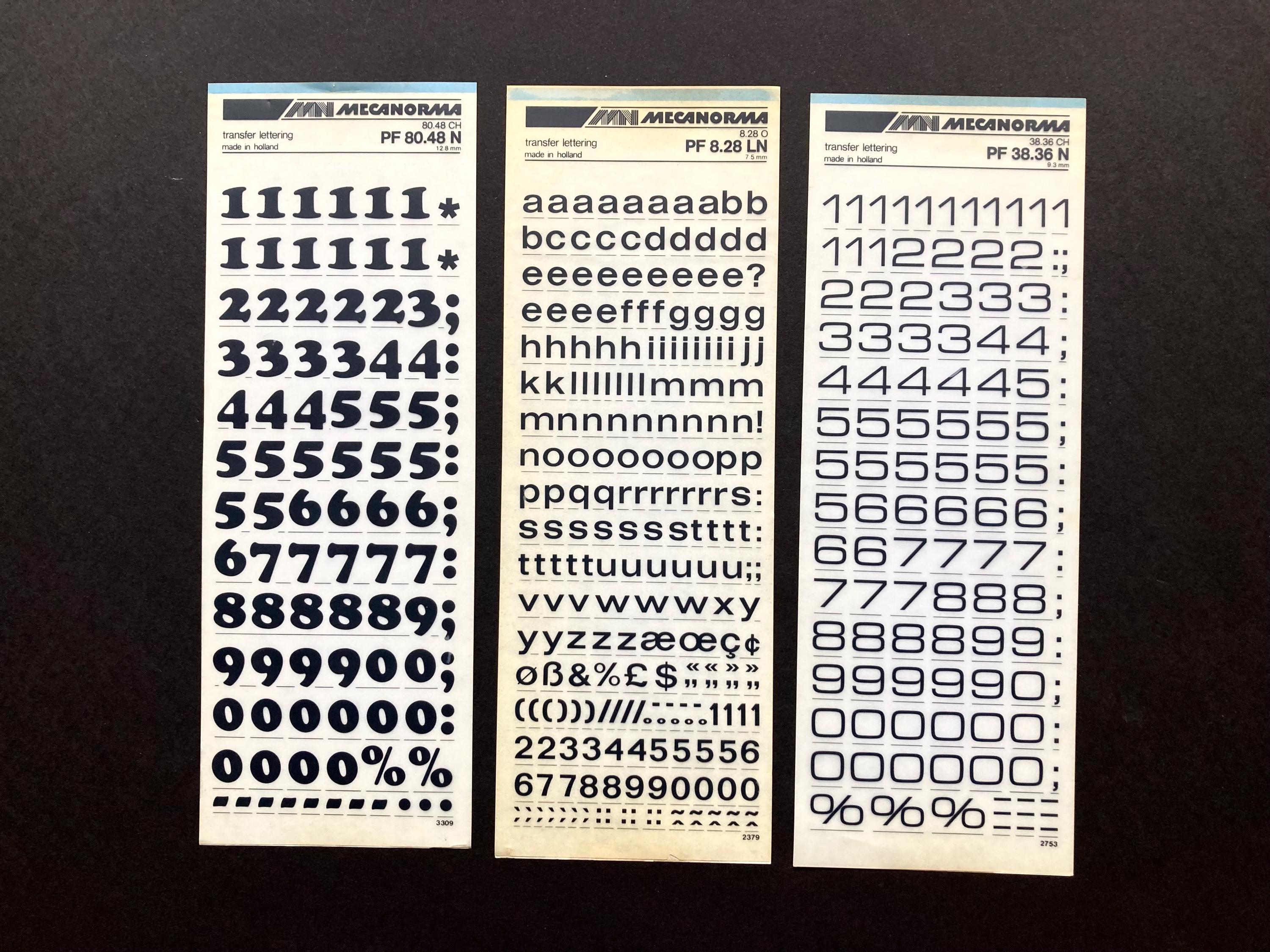 15 Dry Transfer Sheets, Vintage Mecanorma Rub on Letters, Alfac ...