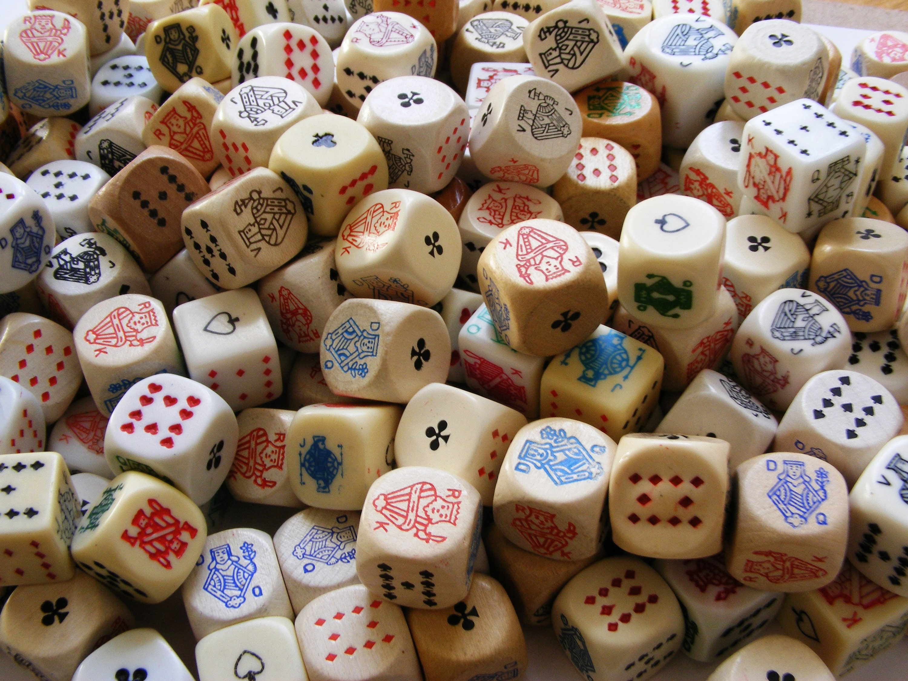 10 Vintage Poker Dice, Mix Poker Game Dice, Bulk Dice Mix, Board Game ...