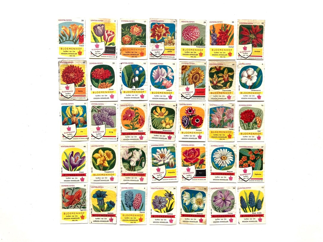 35 Vintage Matchbox Labels With Flowers, Vintage Matchbooks Covers for ...