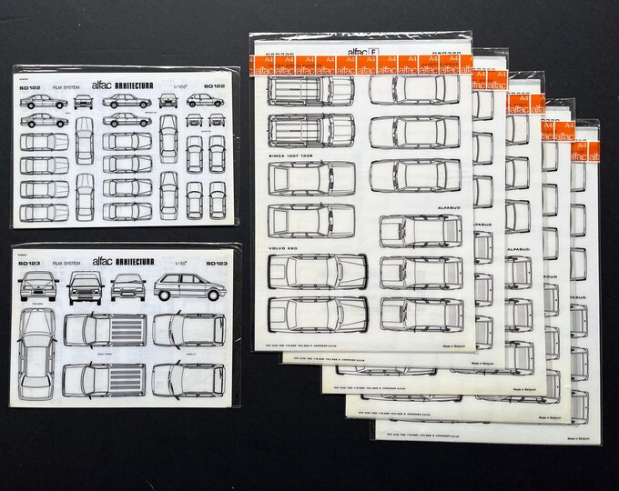 7 Vintage Architecture Decals, Retro Car Transport Transfer Sheets ...