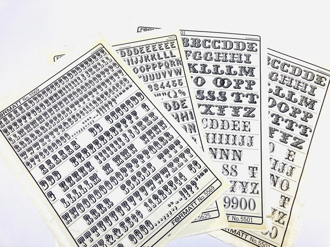 4 Vintage Formatt Rub Ons Letter Sheets Graphic Lettering - Etsy
