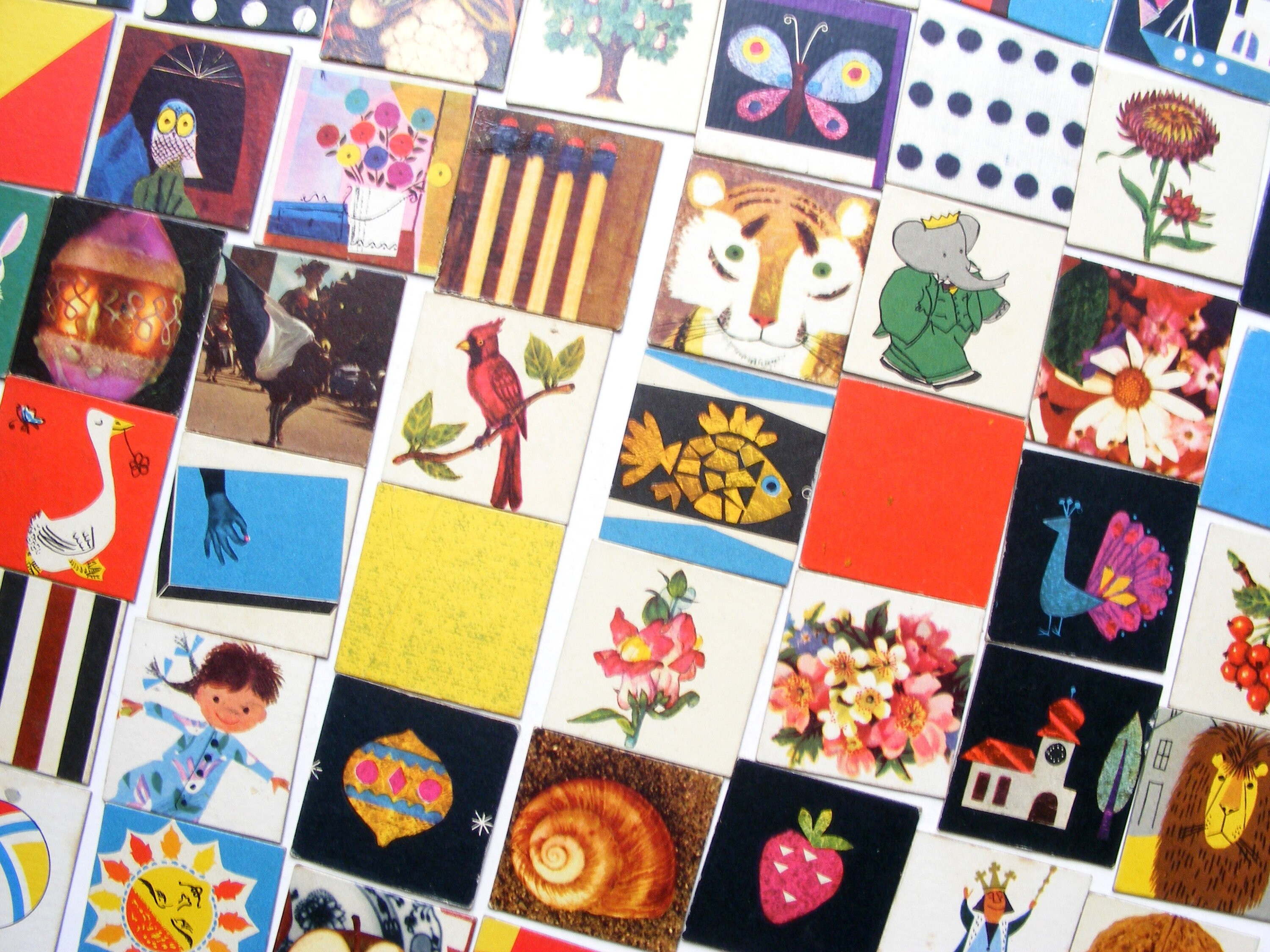 Vintage Memory Game Complete Cards With Retro Drawings From | Etsy