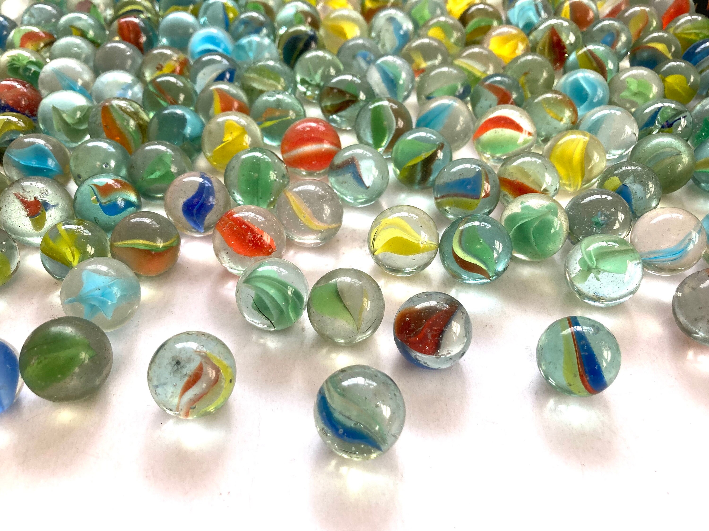 Vintage Cat Eye Marbles, 50 or 100 Glass Marbles, Bulk Cat's Eyes, Lot ...
