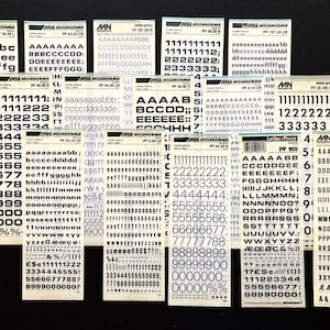 15 Dry Transfer Sheets, Vintage Mecanorma Rub on Letters, Alfac ...