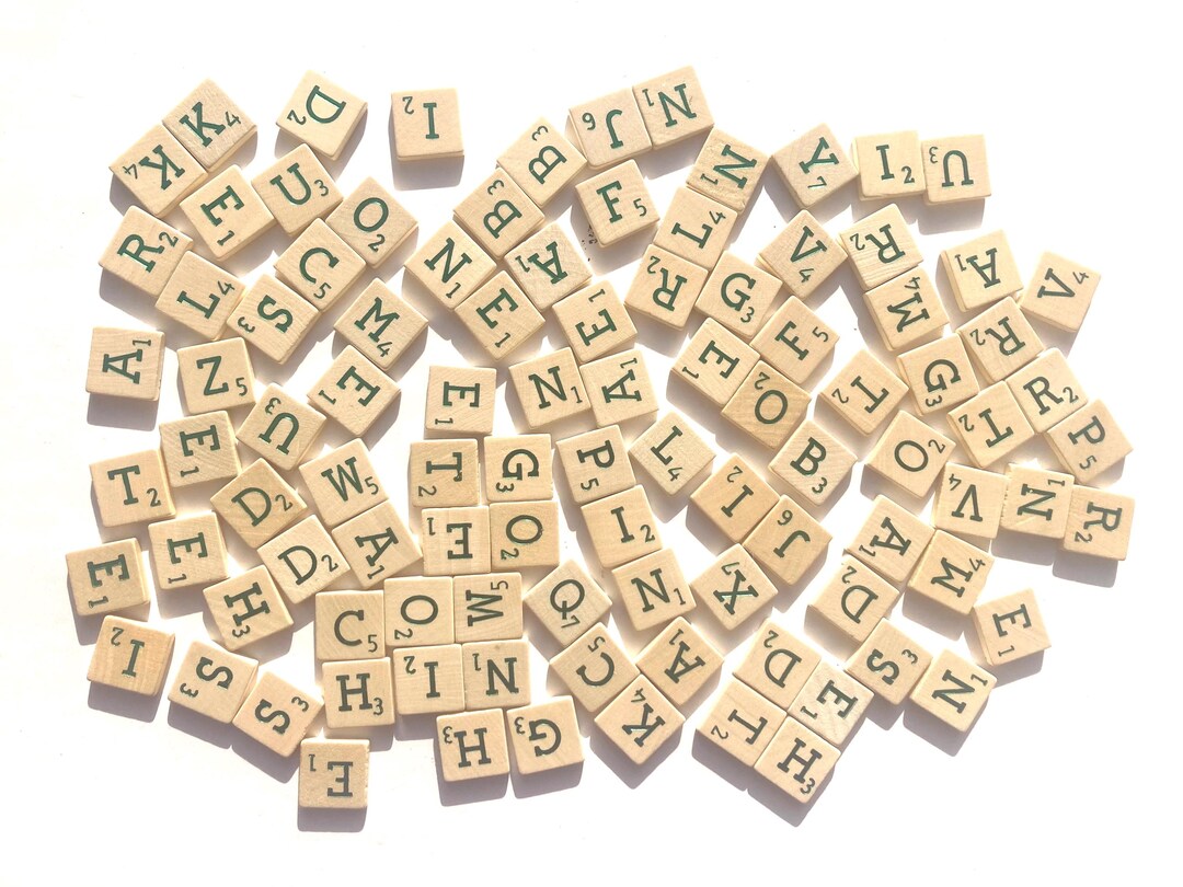 100 Metallic Green Scrabble Letters, Wooden Scrabble Tiles, Game ...