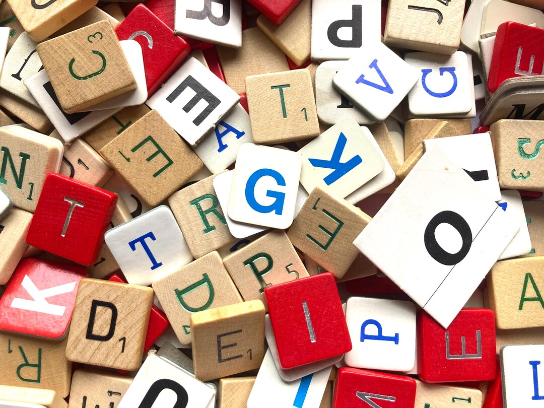 250 Vintage Letters, Scrabble Letters, Letter Tiles, Game Pieces Mix ...