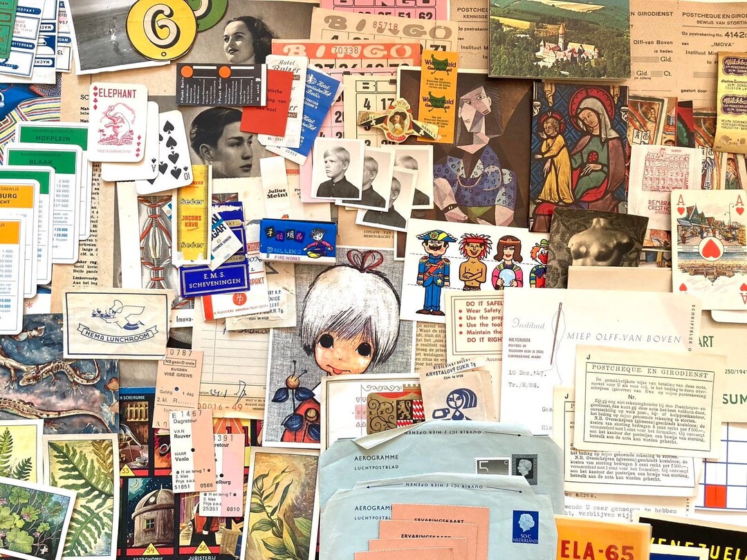 Vintage Junk Journal Kit, Collage Supplies, Scrapbooking Paper Ephemera ...