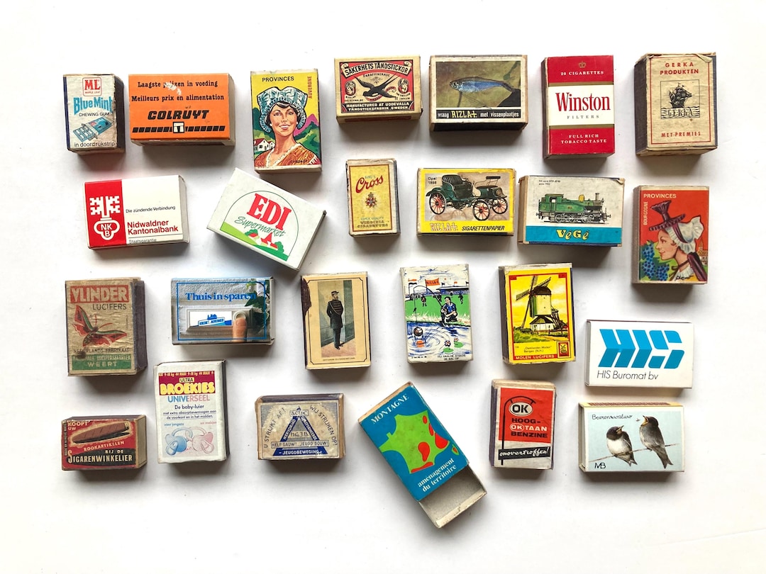 25 Empty Vintage Matchboxes, Matchbooks, Small Gift Boxes, Tiny Wooden ...