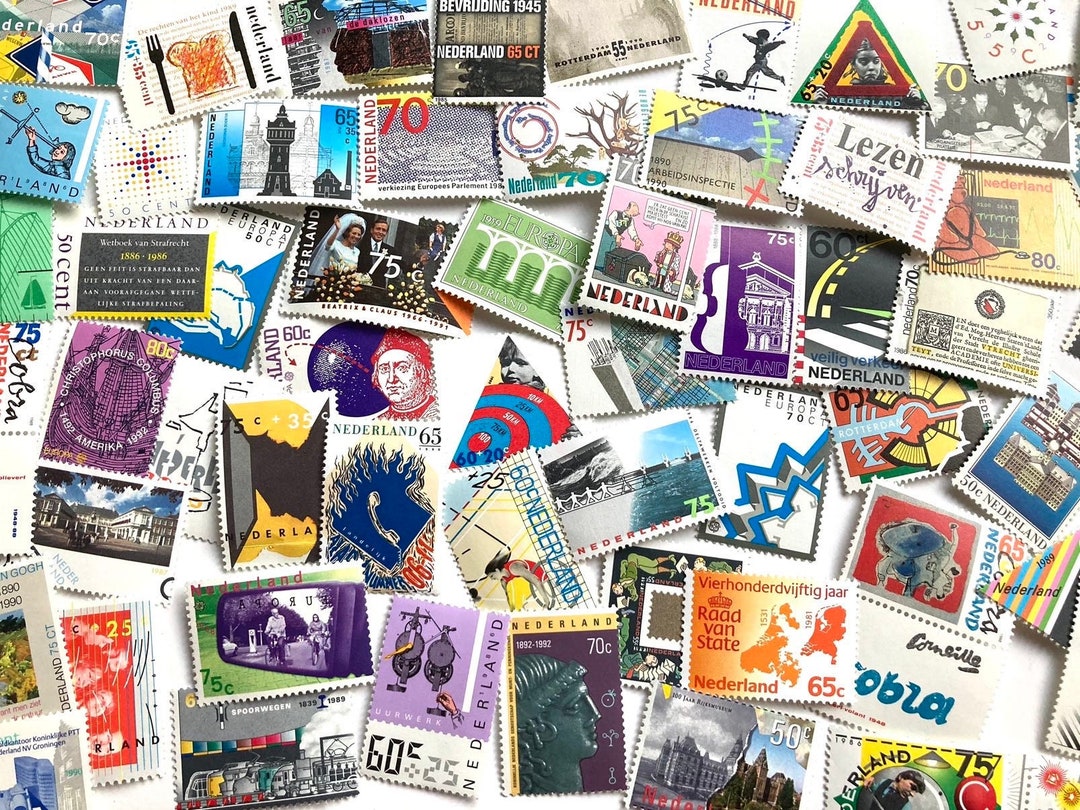 Vintage Unused Postage Stamps, Philately, Dutch Design Postage Stamps ...