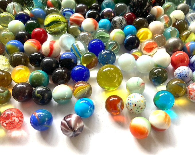100 Vintage Marbles, Lot of Glass Marbles in Different Colors, Target ...
