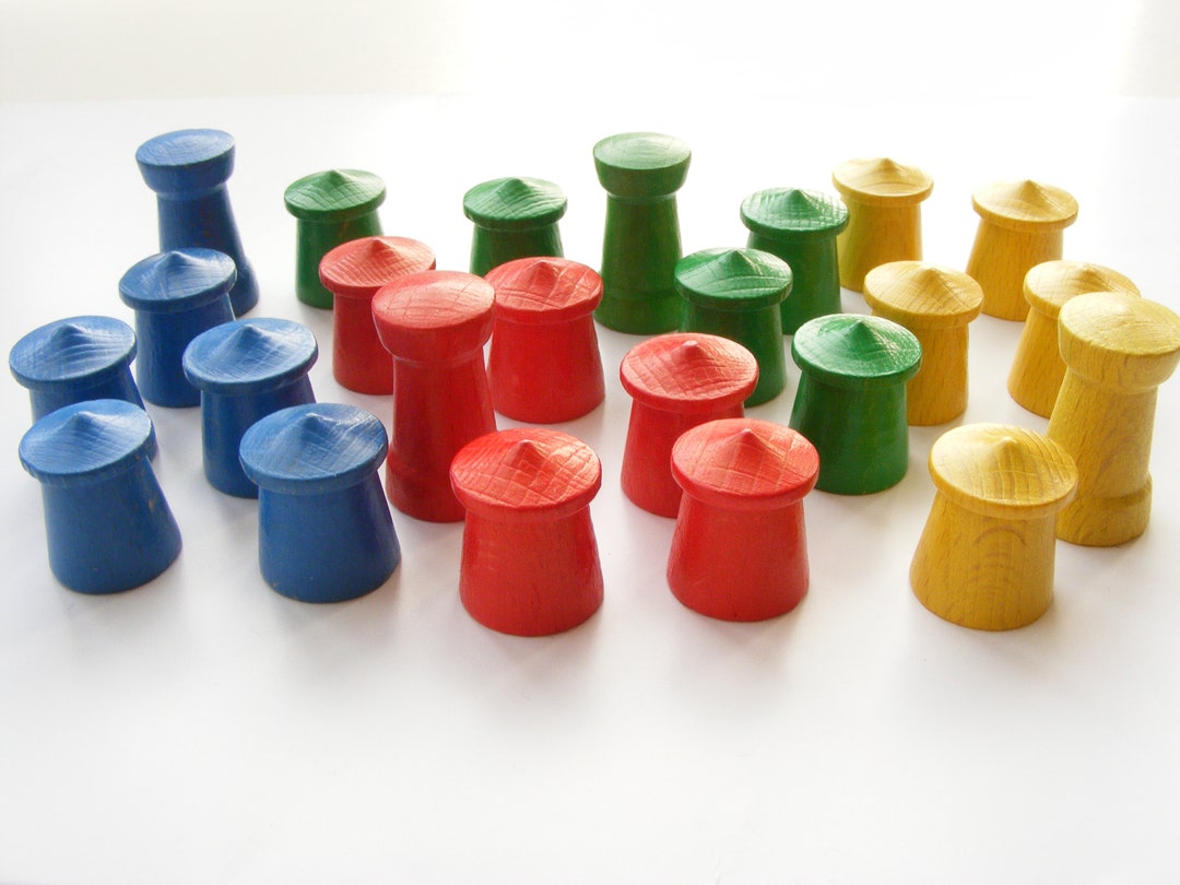 28 Vintage Pawns, Tower Shaped Game Parts, Wooden Game Pieces From ...