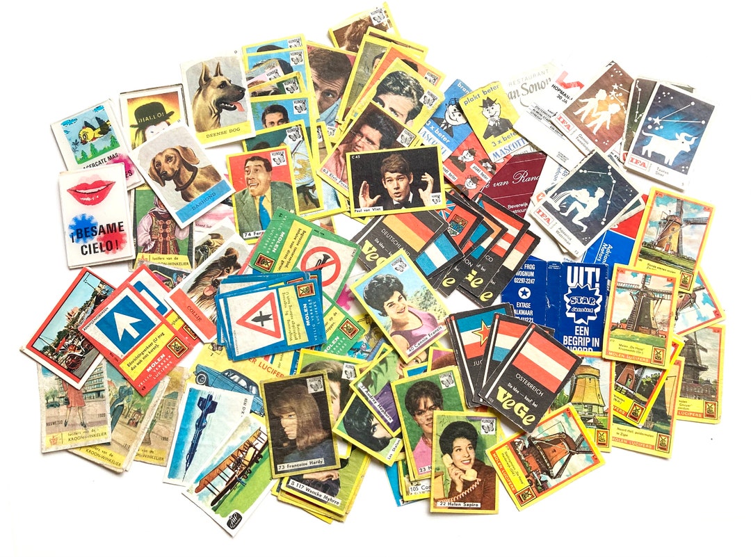 Vintage matchbox labels large lot, bulk labels, scrapbooking prints ...