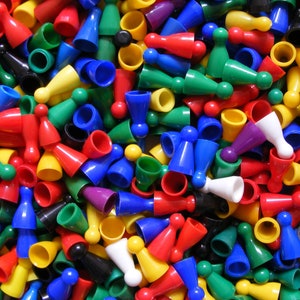 100 Vintage Plastic Pawns, Board Game Pieces, Halma and Ludo ...