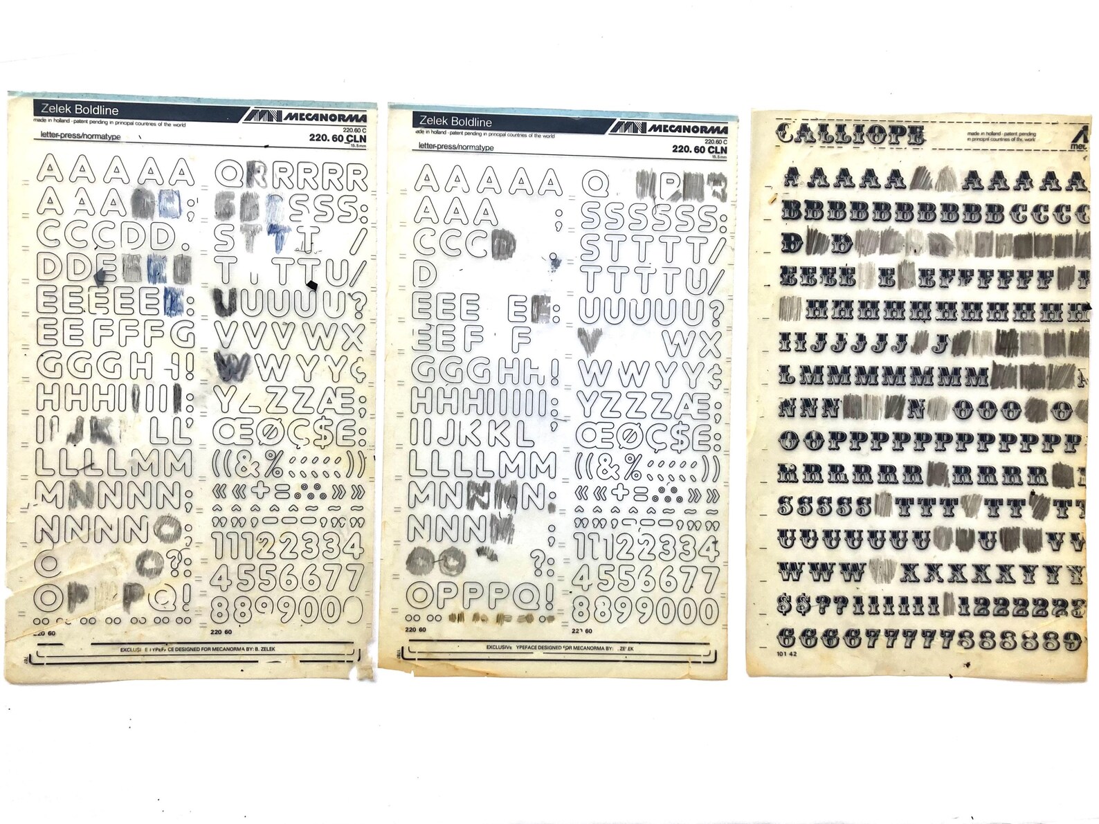 25 Dry Transfer Sheets, Mecanorma Letter and Number Rub On, Letratone ...