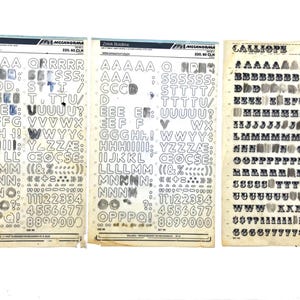 25 Dry Transfer Sheets, Mecanorma Letter and Number Rub On, Letratone ...