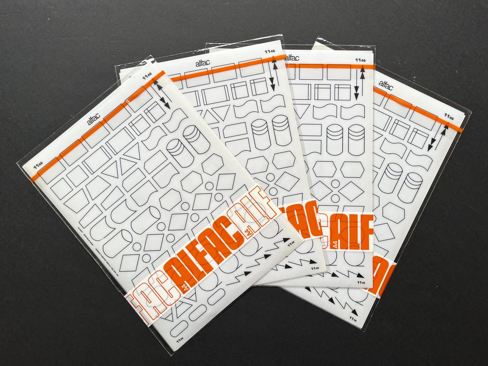 4 Vintage Flowchart Decal Sheets, Symbol Dry Transfer Sheets Symbols ...