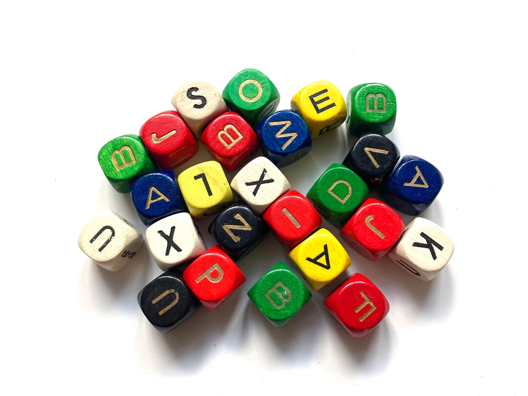 25 Vintage Letter Dice Small Dice Boggle Dice Colored Word - Etsy UK