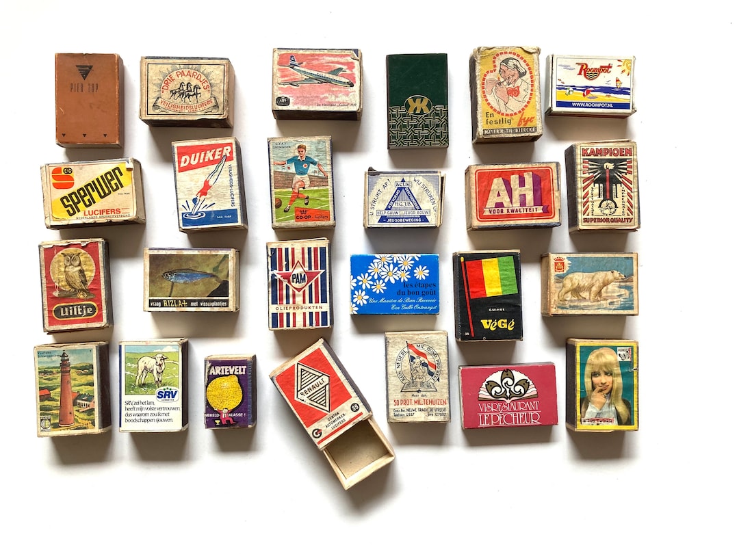 25 Empty Vintage Matchboxes,no Matches in Box, Matchbooks, Small Gift ...