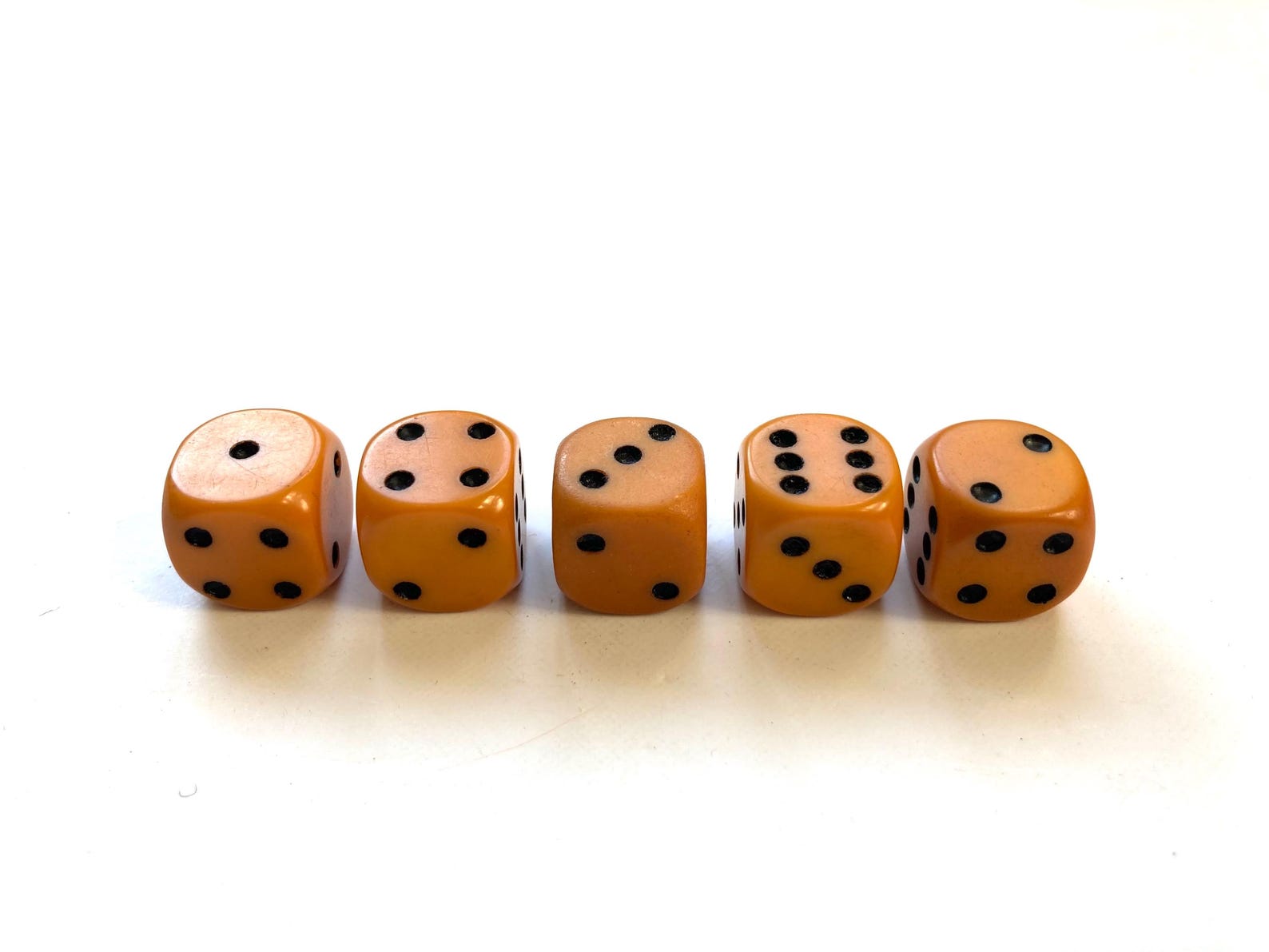 5 Vintage Butterscotch Dice, Bakelite Catalin Replacement Dice for ...