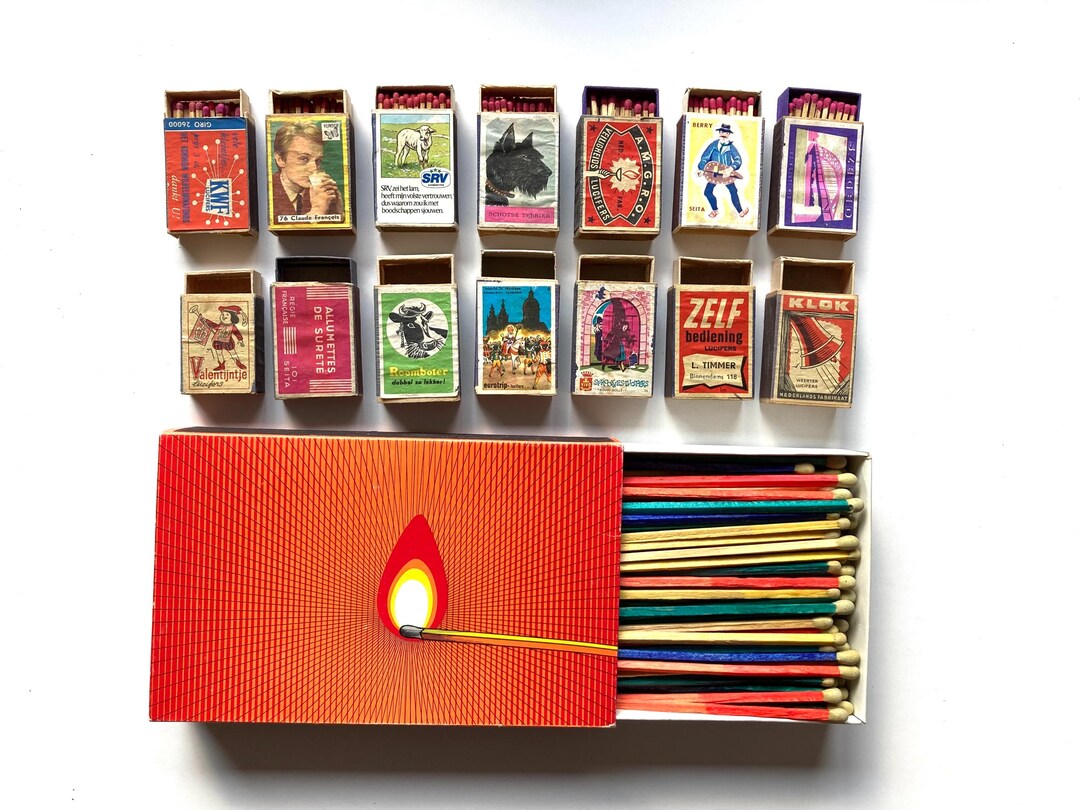 15 Vintage Matchboxes, Matchbox Covers With Matches, Matchbook Prints ...