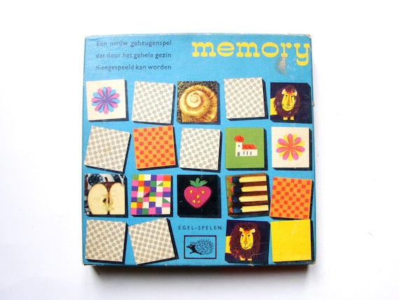 Vintage Memory Game Complete Cards With Retro Drawings From | Etsy
