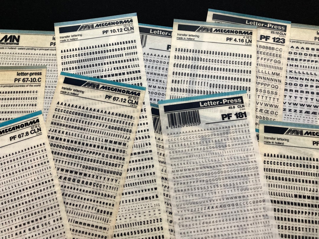 5 Rub on Letter Sheets, Small and Tiny Letters, Dry Transfer Lettering ...