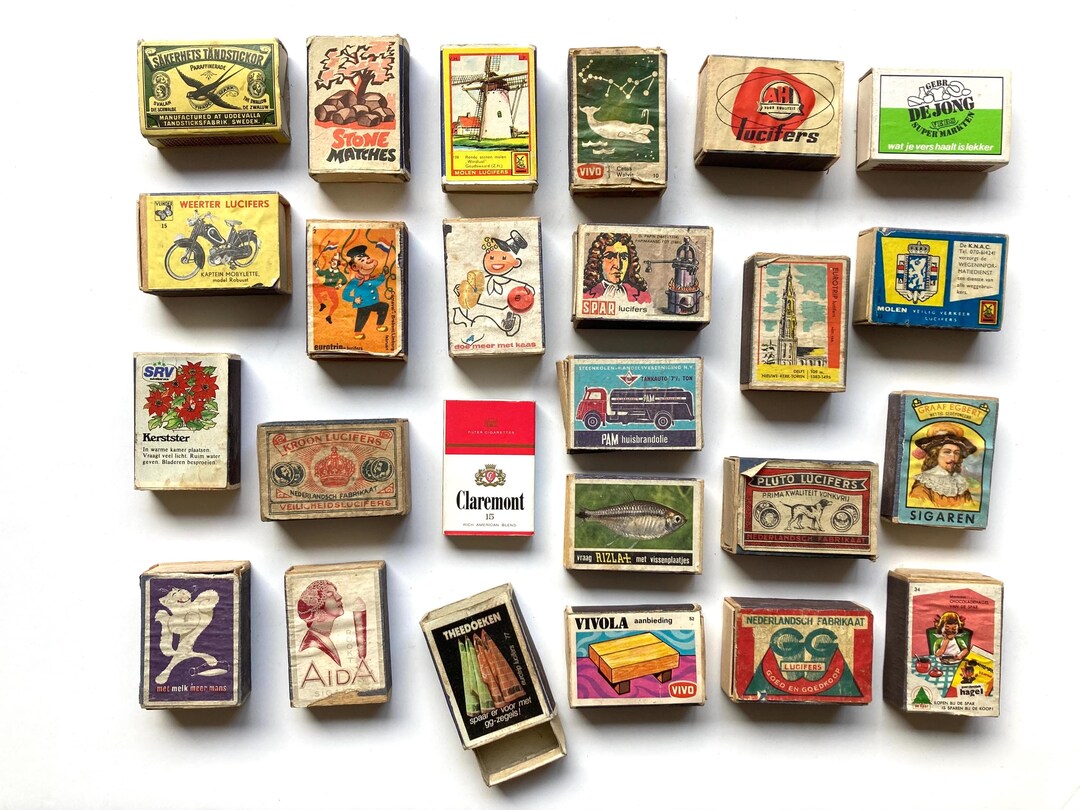 25 Empty Vintage Matchboxes, Dutch Match Boxes, Matchbooks - Etsy